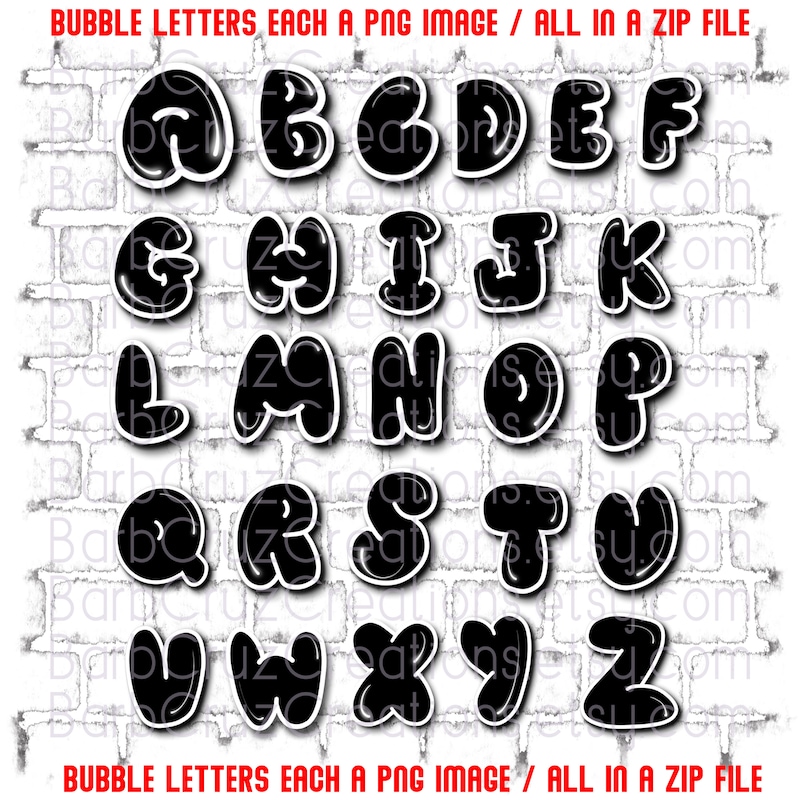 Black Bubble Letter Font - Etsy