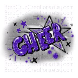 Cheerleader, Splatter Paint Designs, Purple Cheer Team Shirt, Sports ...
