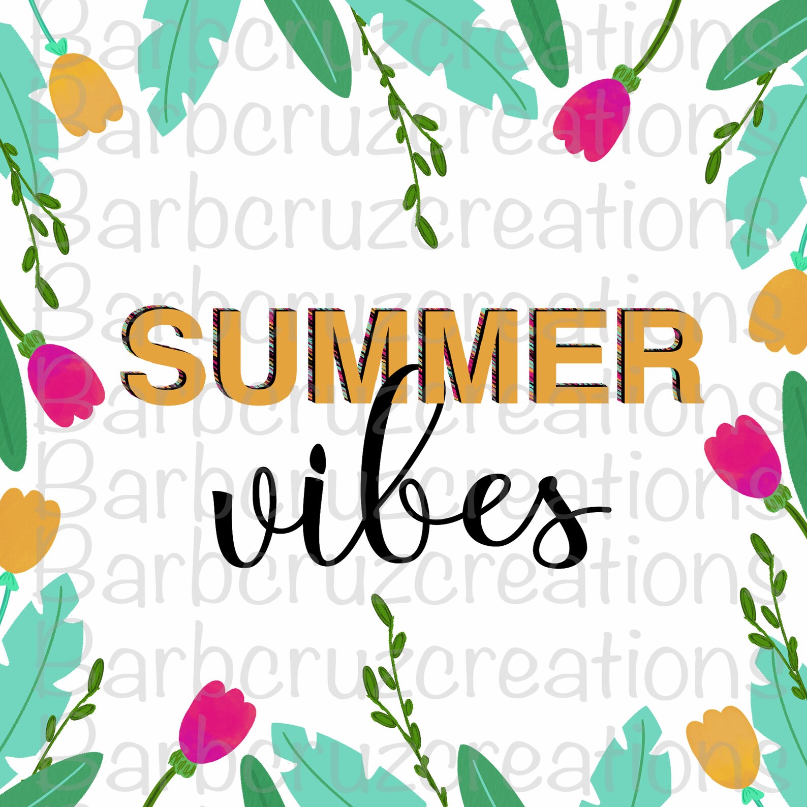 Summer Vibes Frame Set of 2 Digital Images Clip Art Png - Etsy