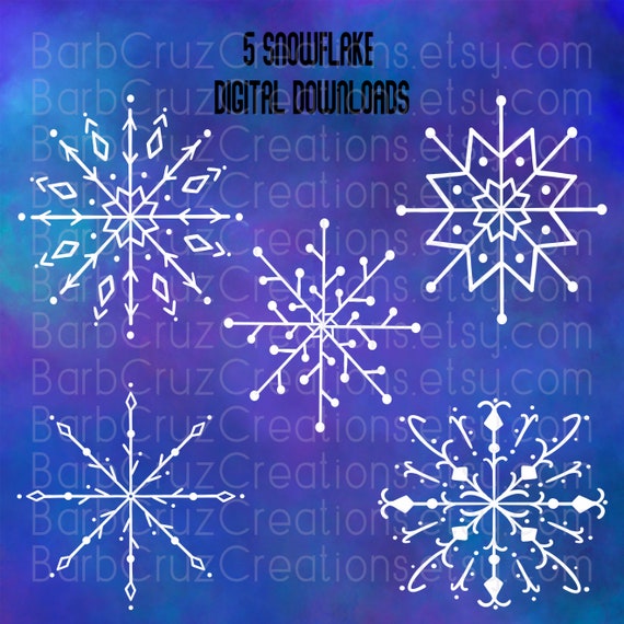 Individual Colorful Snowflakes