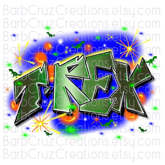 T-rex Airbrush Backgrounds Graffiti Backgrounds Clipart | Etsy