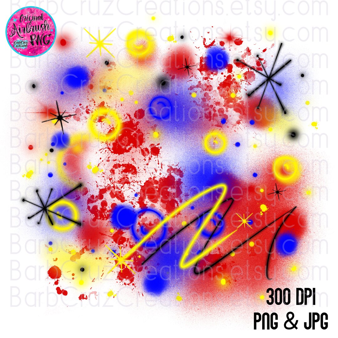Airbrush Png, Red, Blue, Yellow Airbrush Background, Diy Stickers ...
