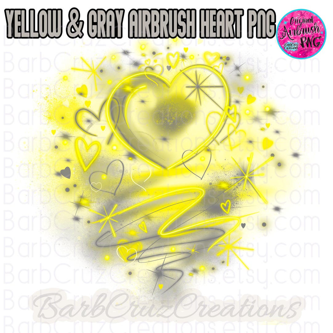 Airbrush Png, Airbrush Background, Yellow Hearts, Airbrush Template ...