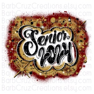 Senior 2024, High School, Class of 2024, Graduate, Airbrush ...
