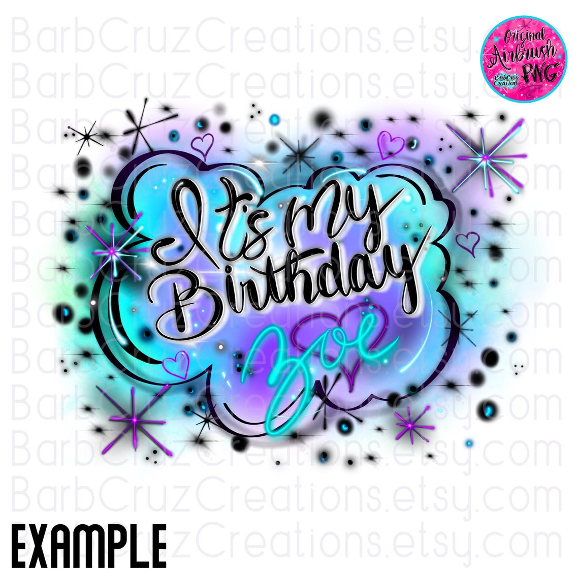 Airbrush Png, Teal, Sublimation Digital Download, Background, Purple ...