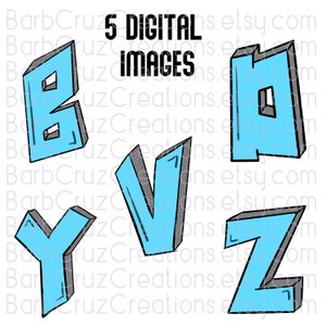 Graffiti Letters, Graffiti Boxy Letters, Blue, Alphabet, Airbrush Fonts ...