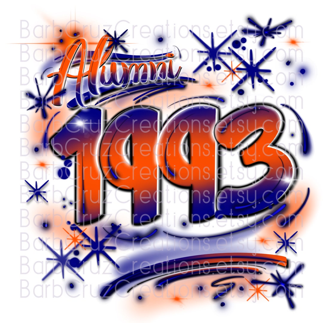 Airbrush, Senior, 1993, Alumni, Sublimation Design, Graffiti Art, Png ...
