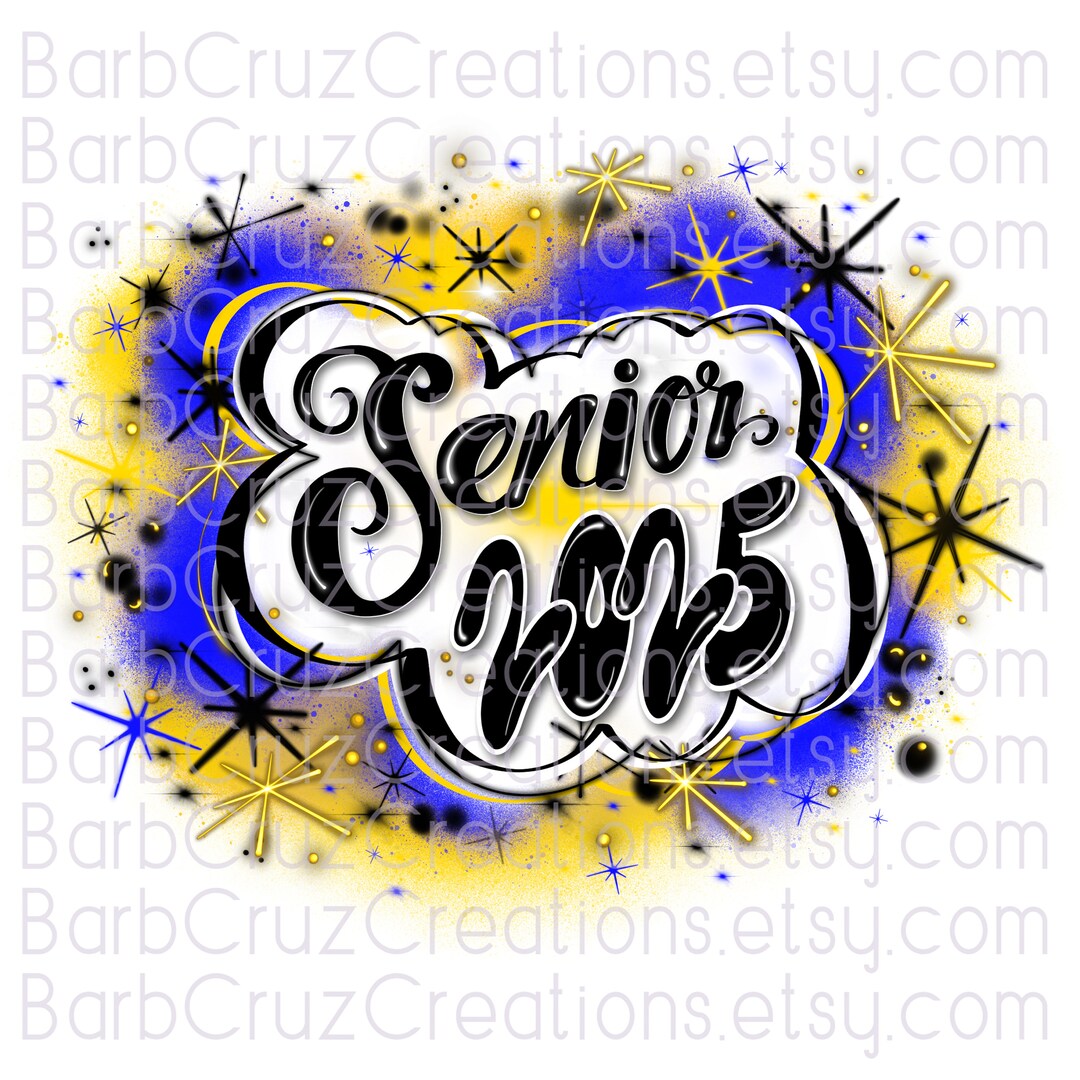 Senior 2025, High School, Class of 2025, Graduate, Airbrush ...