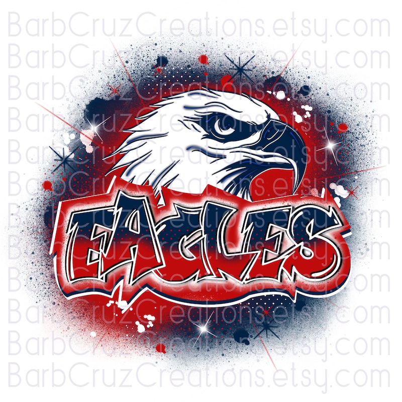 Eagles Baseball Red Blue - Etsy