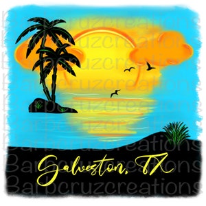 Airbrush Sunset, Tropical Sun, Watercolor Png, Png, Digital Downloads ...