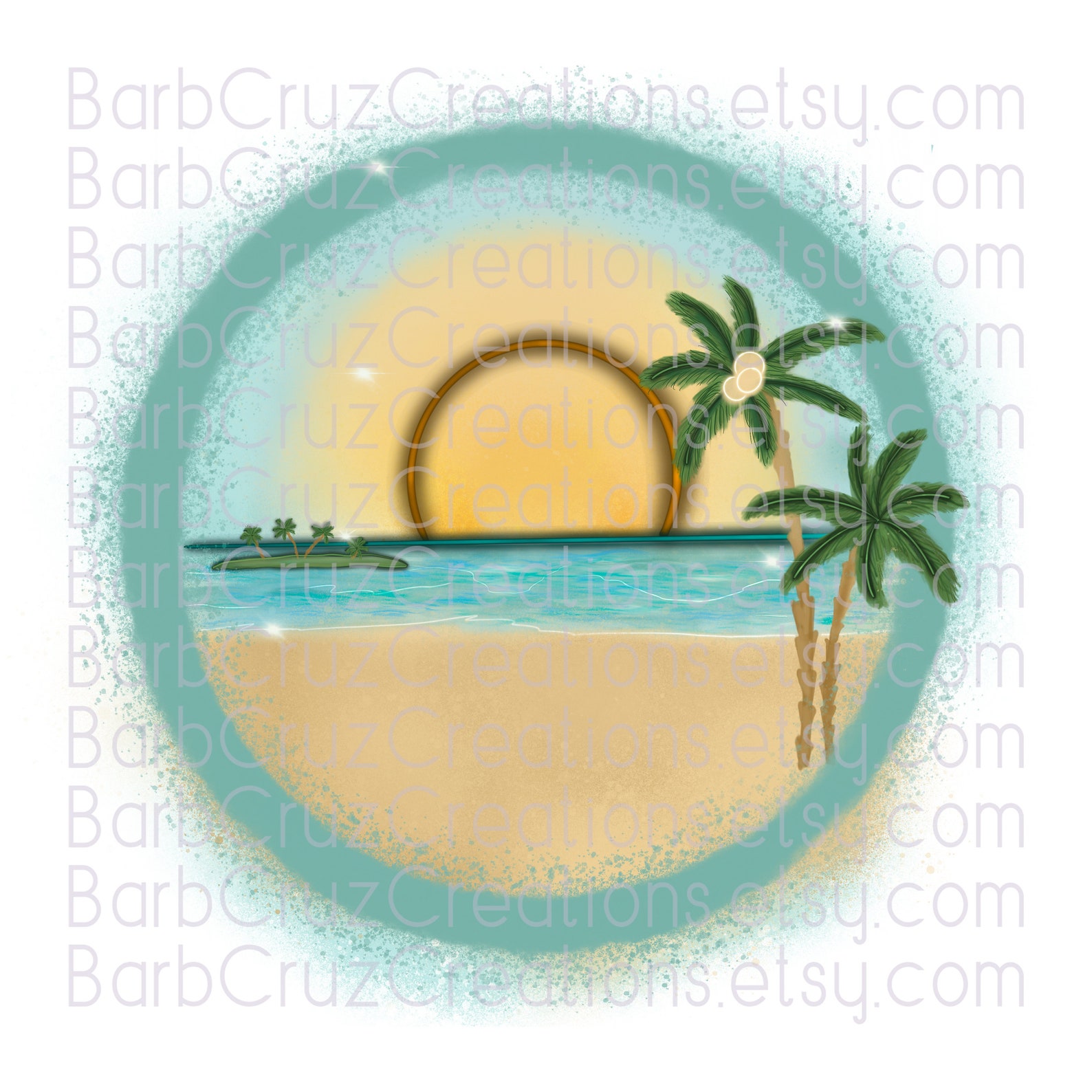 Airbrush Beach Ocean Tropical Png Airbrush Beach Splatter | Etsy