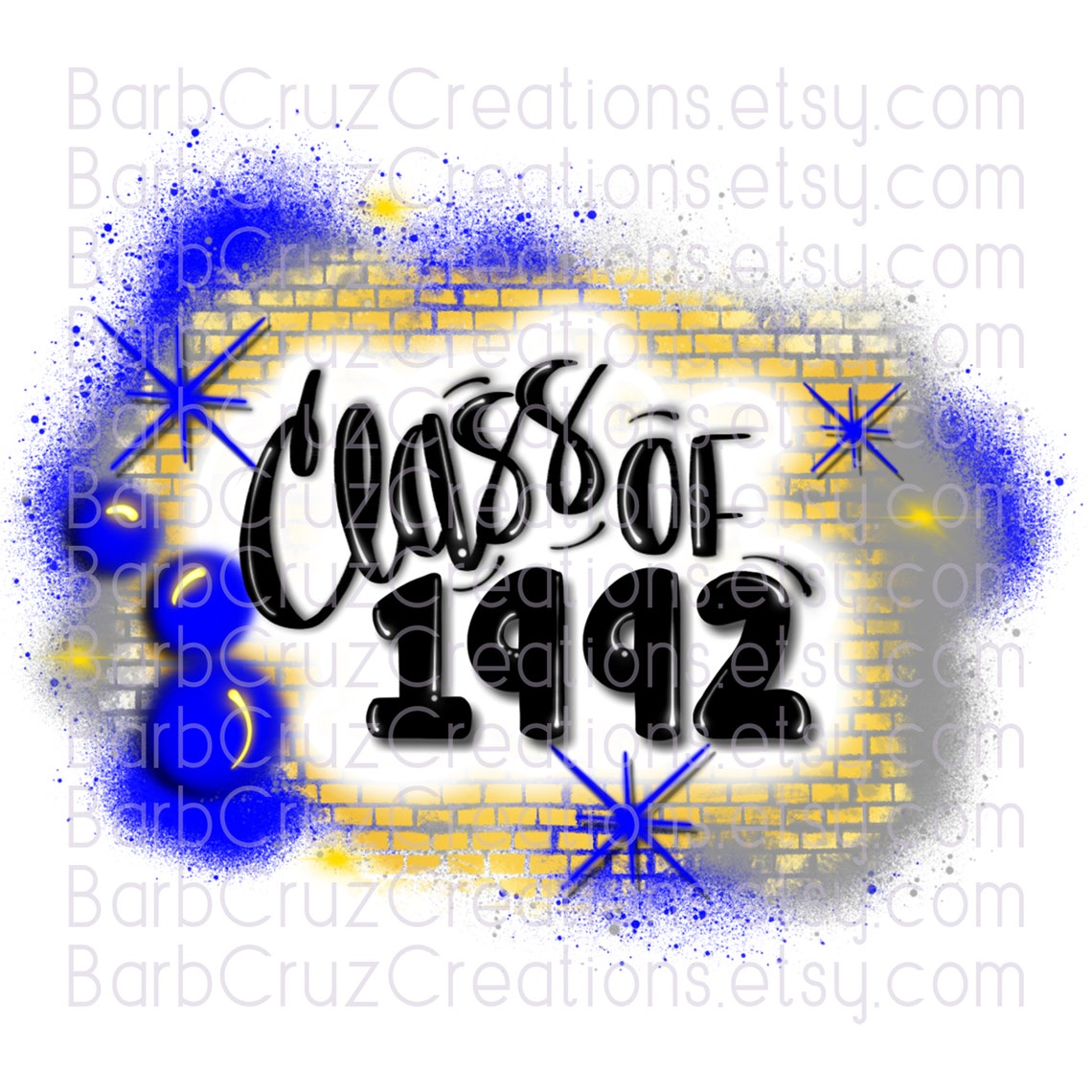 Class of 1992 Airbrush Sublimation Design Digital Download - Etsy