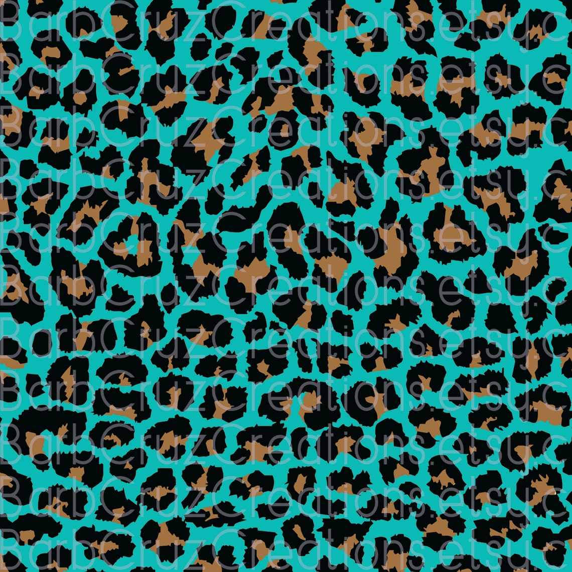 Leopard Print Coral Blue Splatter Paint Watercolor Clip - Etsy