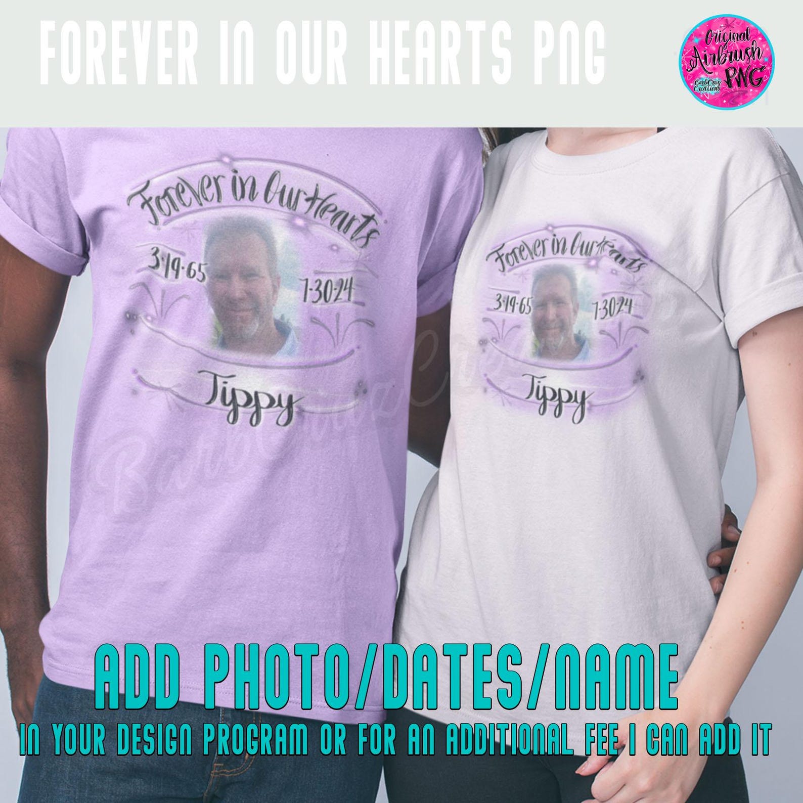 In Loving Memory Of, Airbrush Png, Green, DTF, DTG Designs, Always in ...