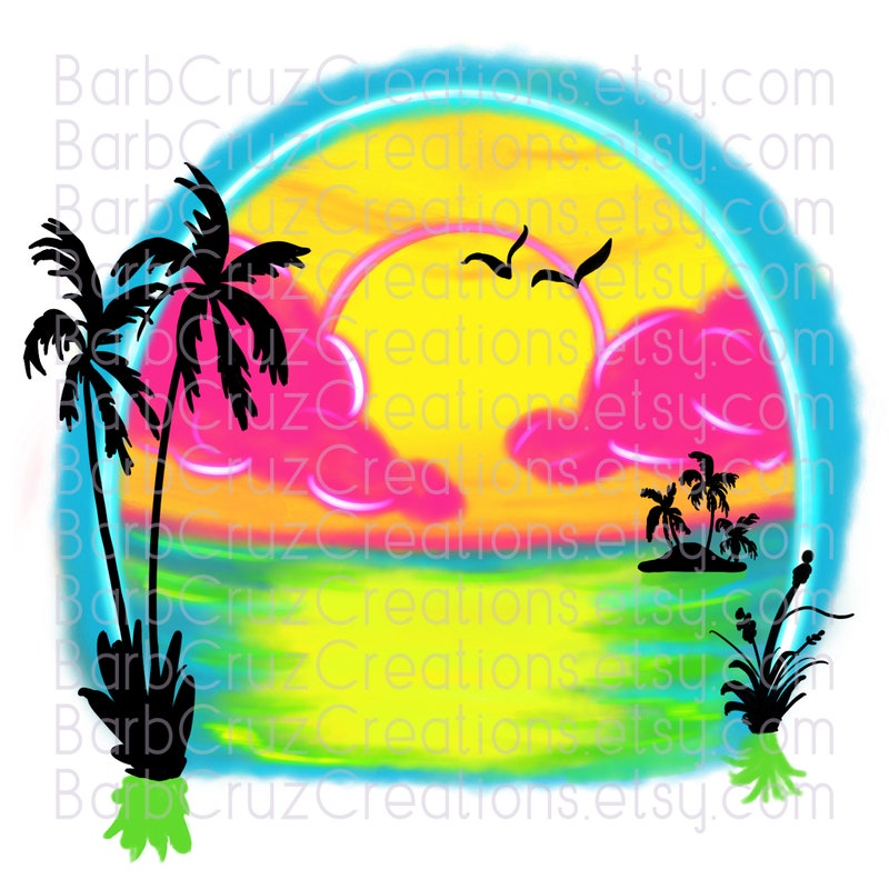Airbrush Beach Scene - Etsy