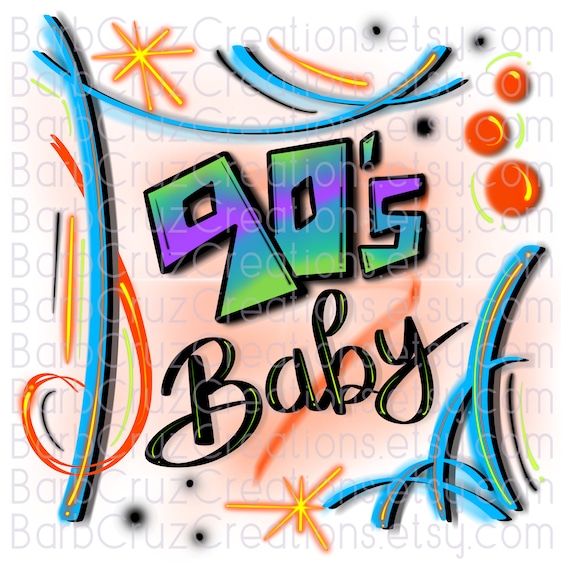 90's Baby Airbrush Backgrounds Blue Orange Airbrush - Etsy