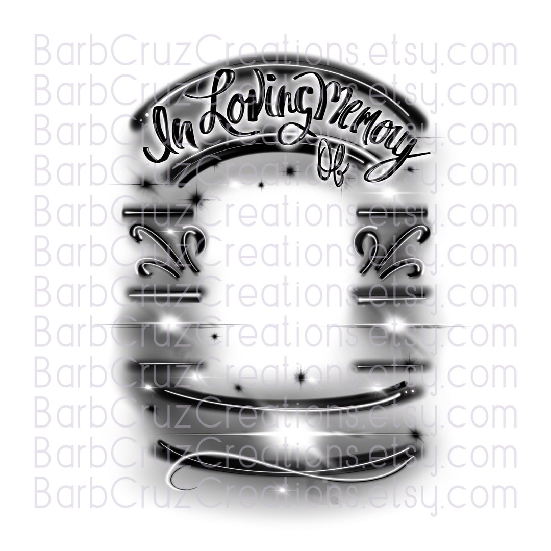 Airbrush Png, in Loving Memory Of, Black, in Memory Of, Sublimation ...