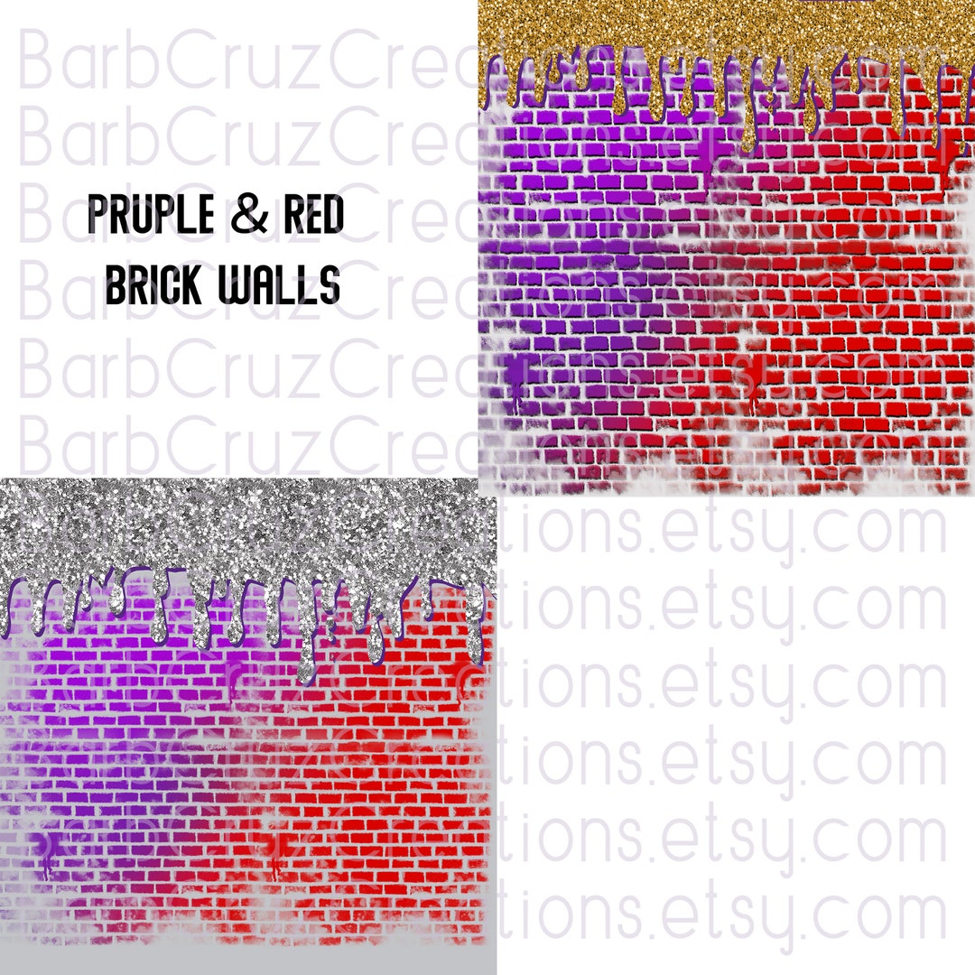 Airbrush Red & Purple Brick Wall Set, Tumbler,background, Griffiti, Png ...