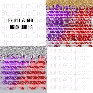 Airbrush Red & Purple Brick Wall Set, Tumbler,background, Griffiti, Png ...