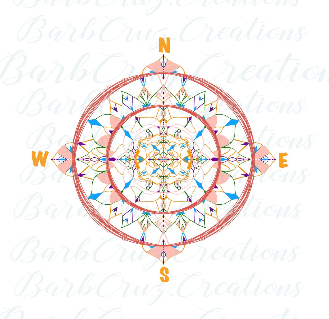 Compass Digital Design Clip Art PNG Instant Download | Etsy