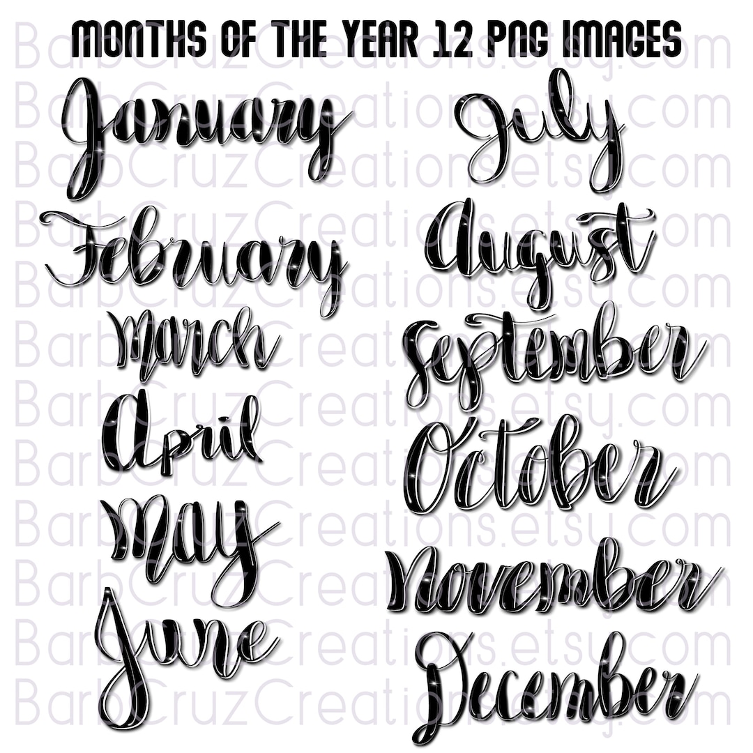 Months, Months of the Year, Graffiti Letters, Cursive Airbrush ...