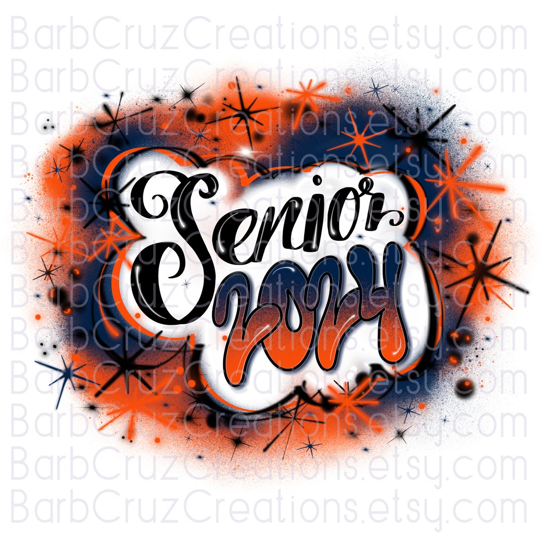 Senior 2024, High School, Class of 2024, Graduate, Airbrush ...