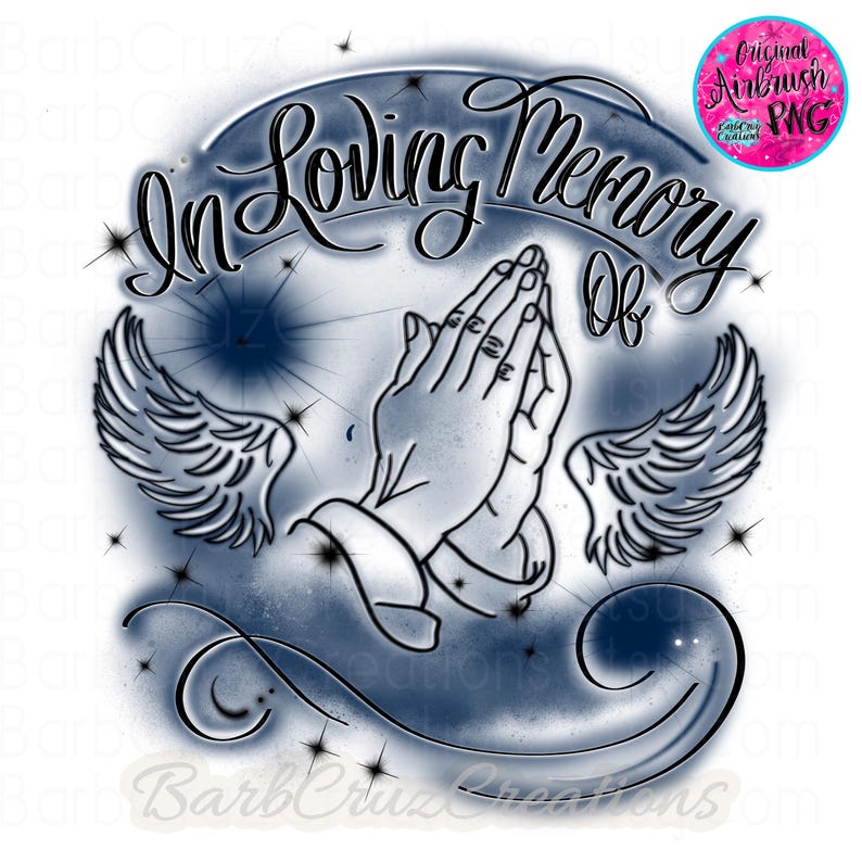 Airbrush Png, in Loving Memory Of, Blue, DTF, DTG Designs, Sublimation ...