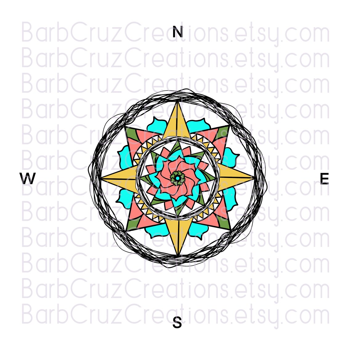 Compass Design Compass Art Digital Downloads Png Instant | Etsy