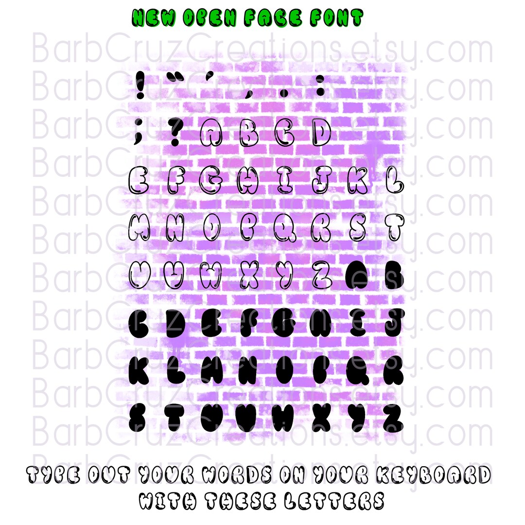 Graffiti Letters, Open Font Type, Airbrush Fonts, Bubble Letters ...