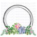 Succulent Wreath, Watercolor Flowers, Png, Digital Downloads, Clip Art ...