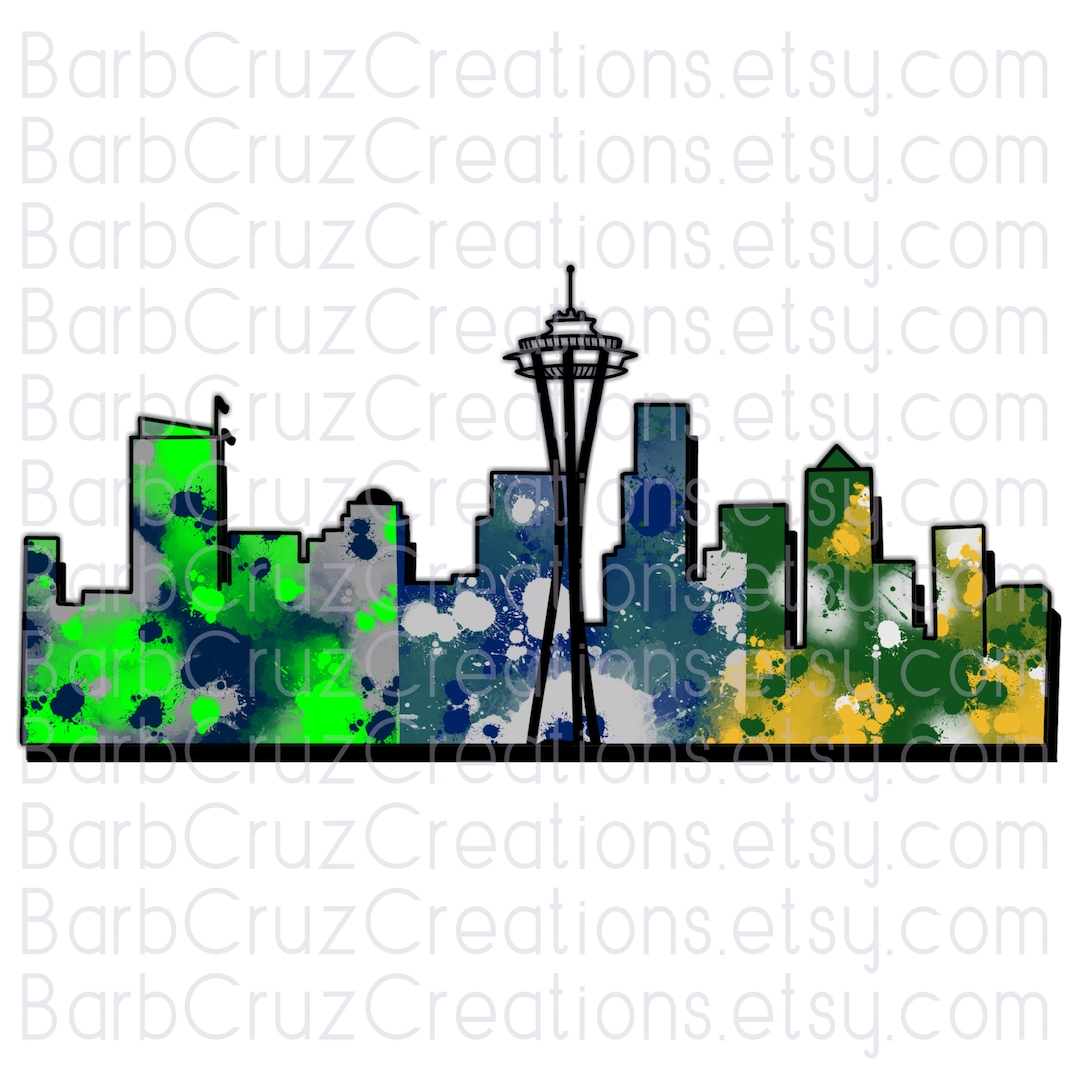 Airbrush Png City of Seattle Skyline Png, Airbrush Background Digital ...