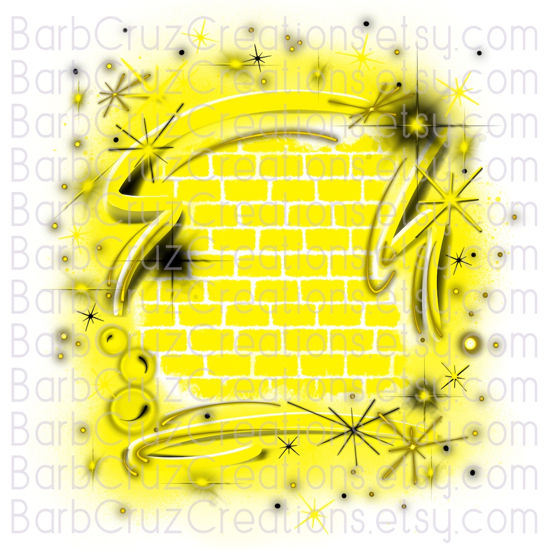 Airbrush Background, Bright Neon Yellow, Brick Wall, Tumbler, Airbrush ...