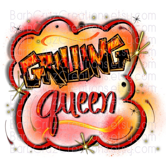 Grilling Queen Master Grill BBQ Png Jpg Digital Image - Etsy