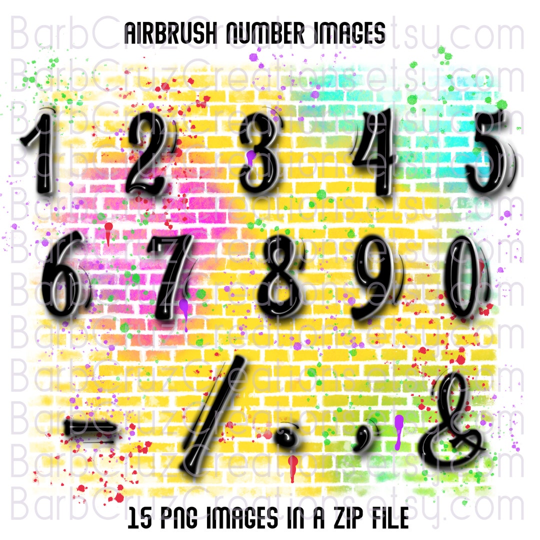 Graffiti, Numbers, Black Numbers, Airbrush Numbers, Airbrush ...