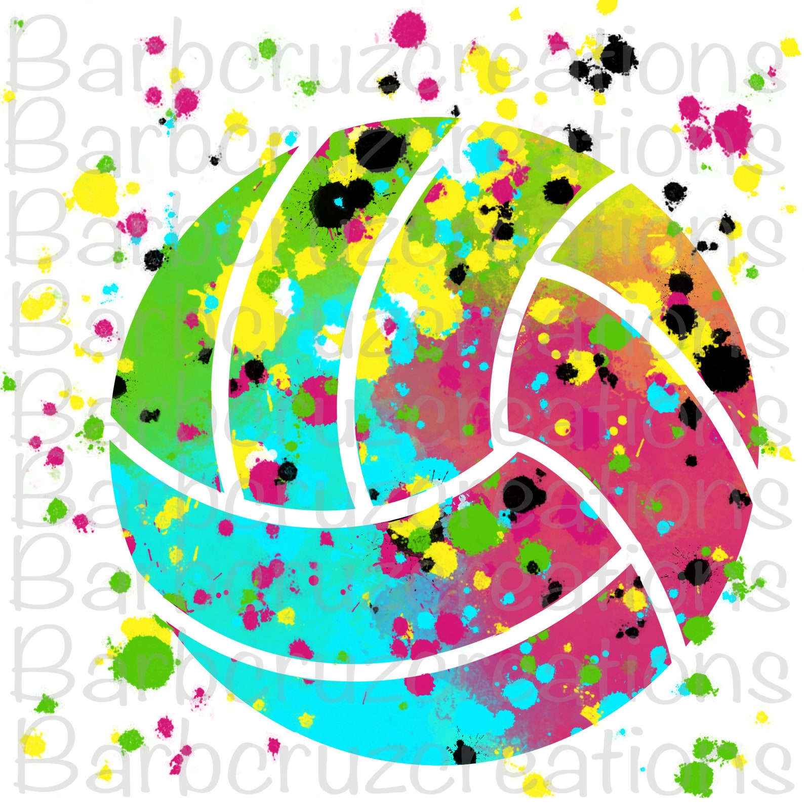Volleyball, Sports, Splatter Paint, Background, Instant Download ...