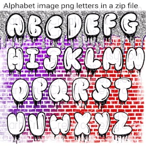 Dripping Paint Bubble Letters, Graffiti Letters, Perfect for Airbrush ...