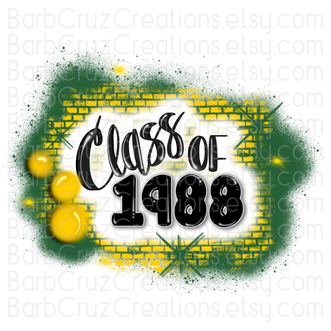 Airbrush Png, Class of 1988 Green, Yellow, Reunion, High School Reunion ...