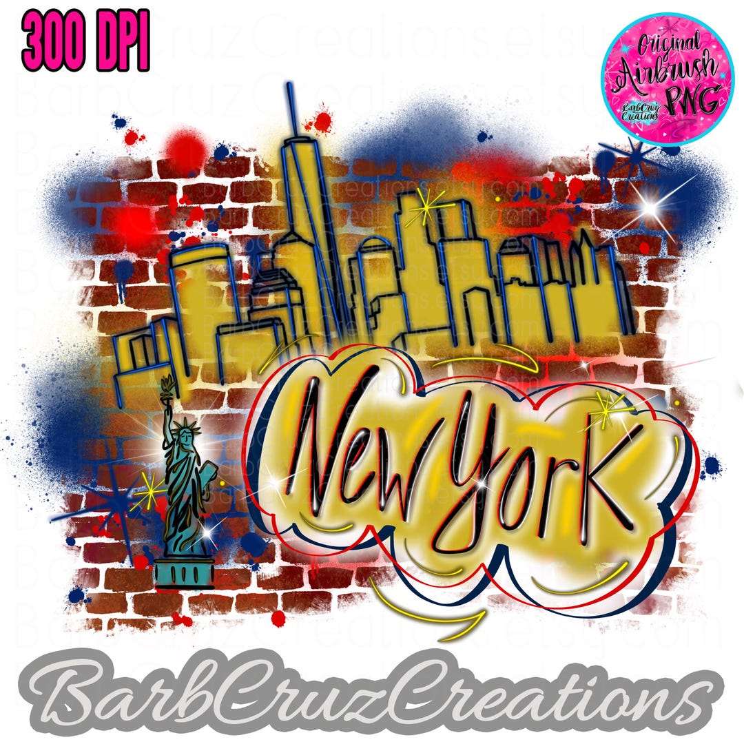 Airbrush Png, New York, NYC, City, NY Skyline, Retro, Graffiti, Spray ...