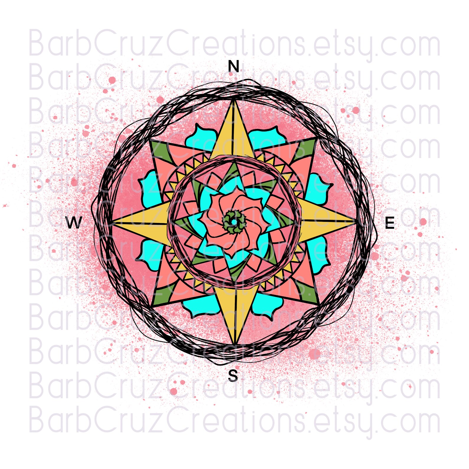 Compass Design Compass Art Digital Downloads Png Instant | Etsy