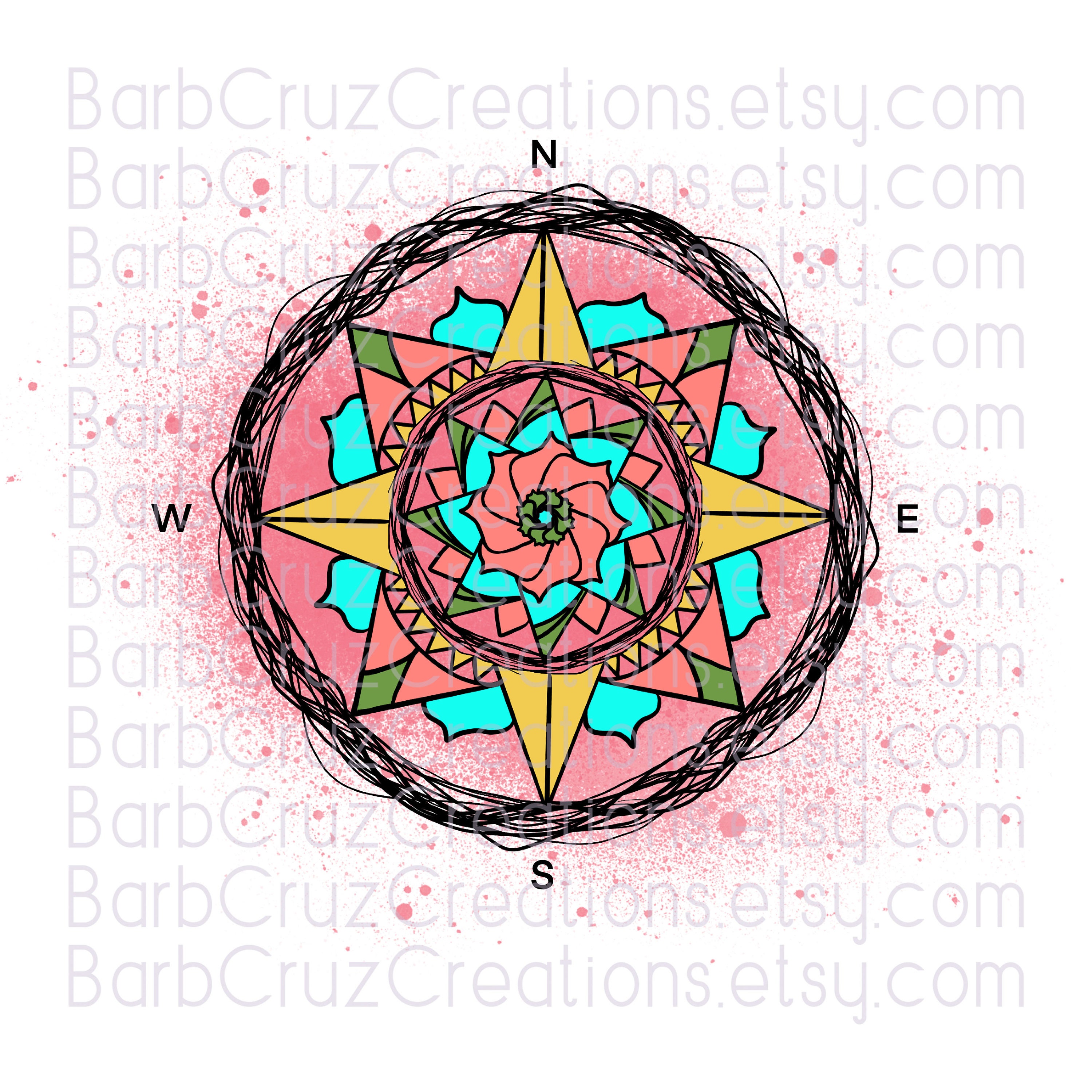 Compass Design Compass Art Digital Downloads Png Instant | Etsy