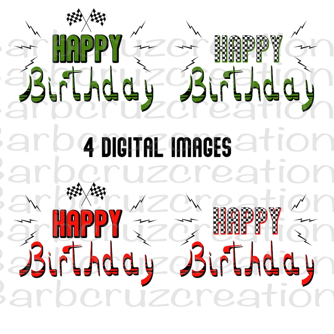 Happy Birthday, Checker Flag, Birthday Designs, Clip Art, 4 Digital ...