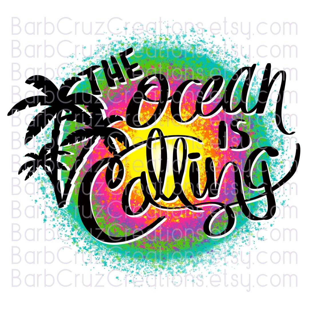 The Ocean is Calling, Tropical, Airbrush, Beach, Ocean, Png ...