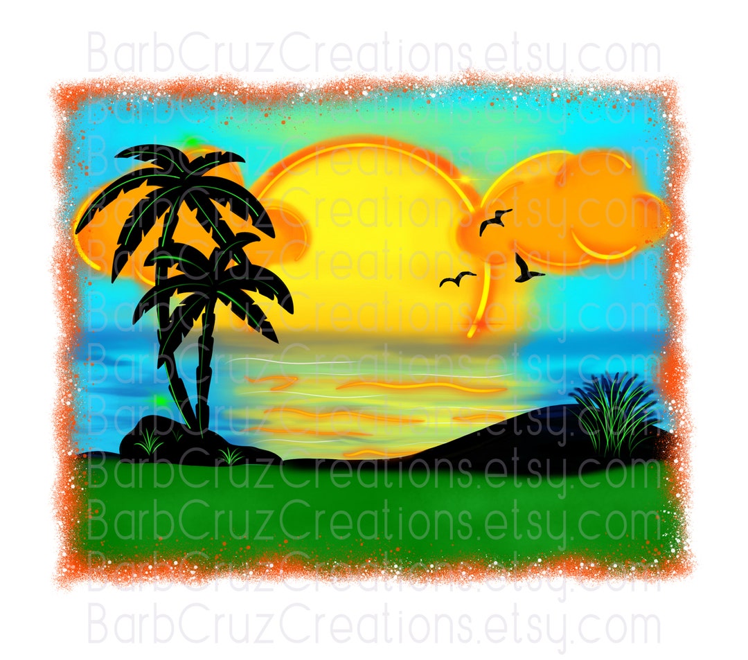 Airbrush Tropical Beach Background, Beach Png, Airbrush Png, Clipart ...
