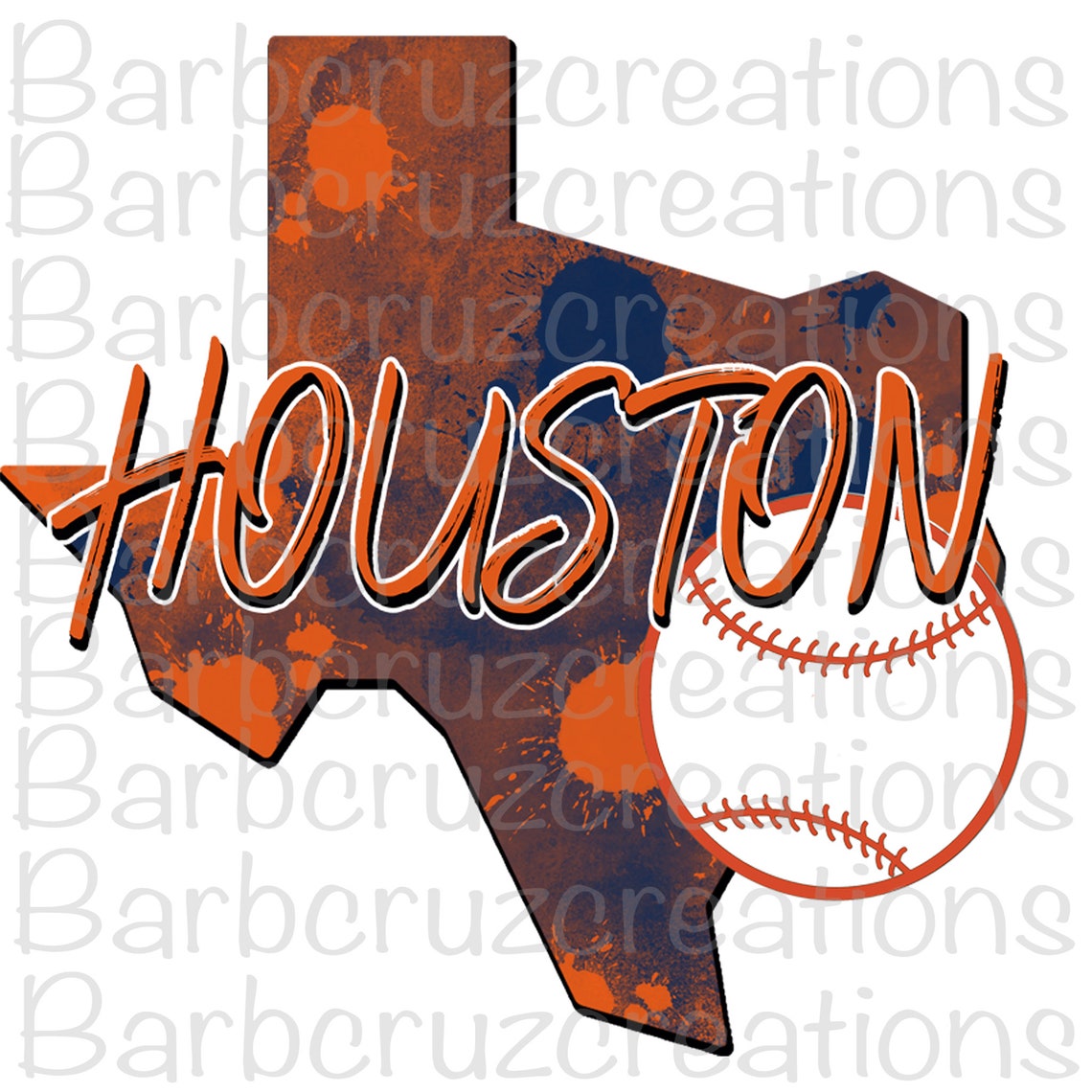 Houston TX Texas Baseball Clip Art Png Digital - Etsy
