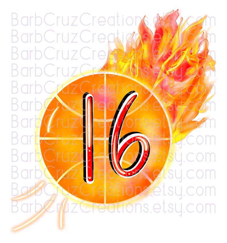 Airbrush Numbers 5-9 Sports Basketball Airbrush png | Etsy