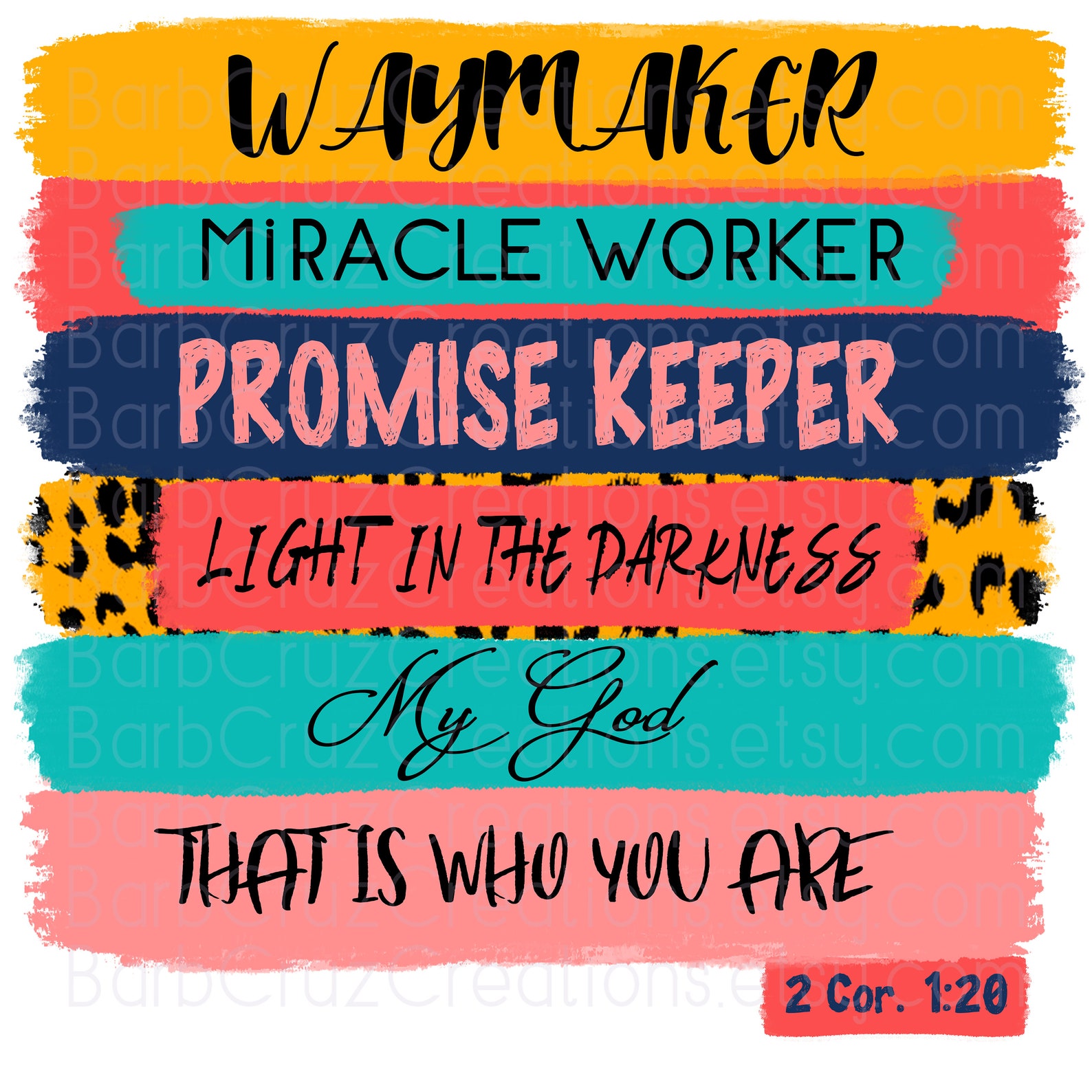Waymaker Way Maker Miracle Worker Promise Keeper Light in - Etsy