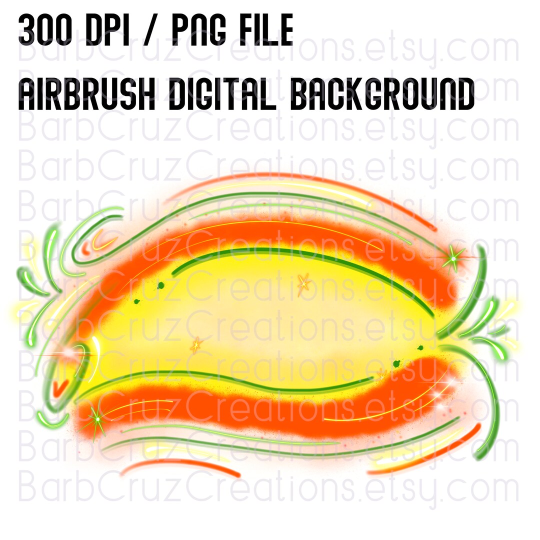 Airbrush Png, Orange, Yellow, Green, Digital Airbrush, Background ...