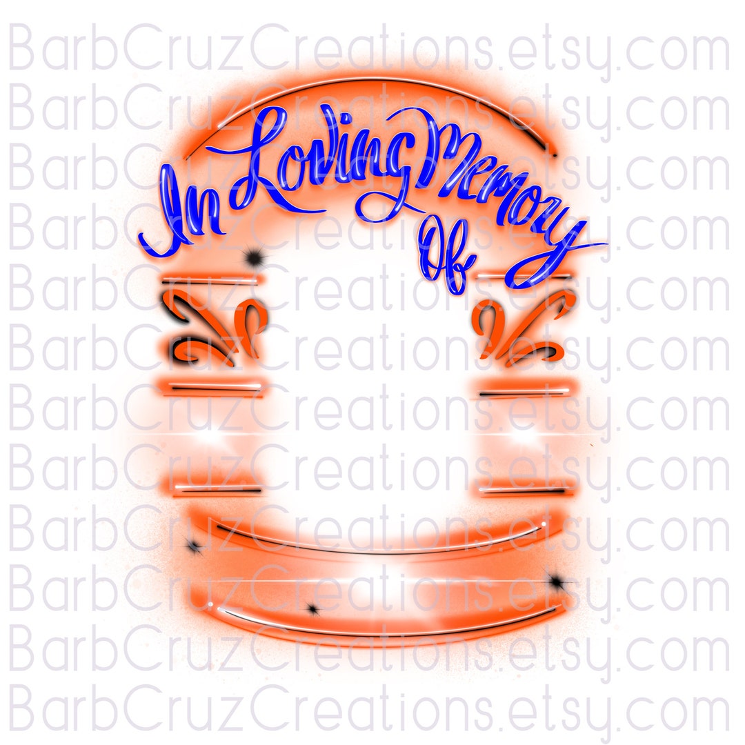 In Loving Memory Of, Orange & Blue Frame, in Memory Of, Sublimation ...