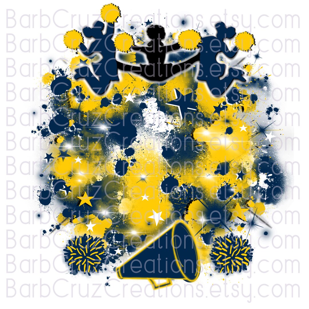 Cheerleader, Blue, Yellow, Cheer Shirt Png, Cheer Team Shirt, Sports ...