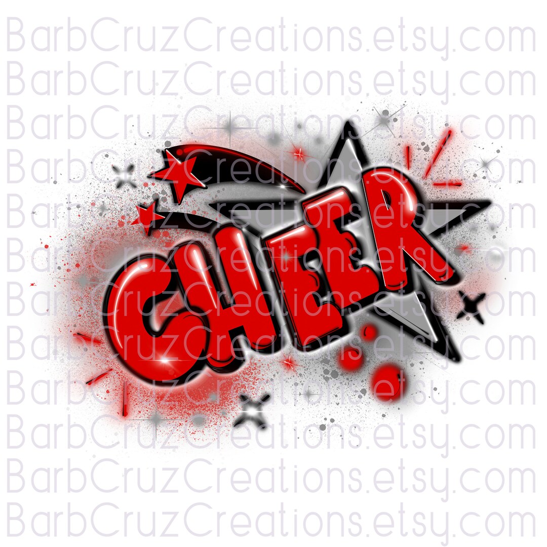 Cheerleader Red & Gray, Splatter Paint Design, Cheer Team Shirt, Sports ...